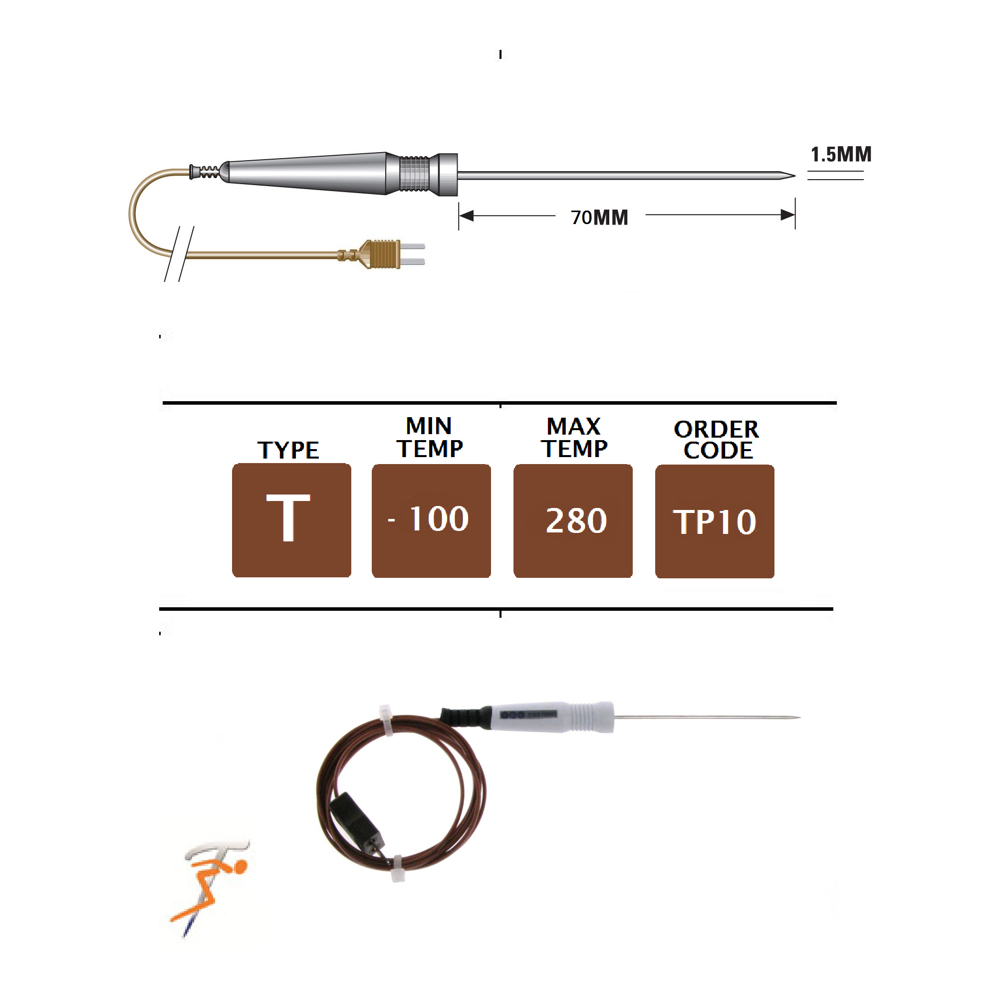 TP10 - T Type Small Handle Fine Needle Probe - TME - Digital ...